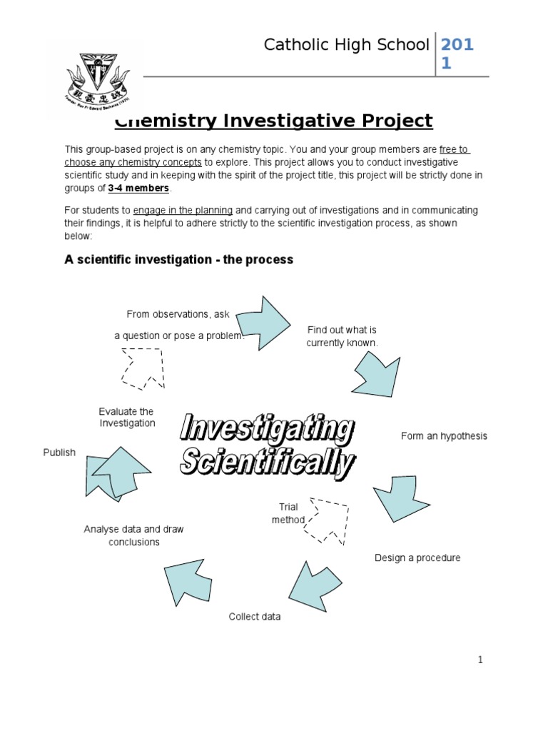 Chemistry Investigative Project | PDF | Experiment | Scientific Method
