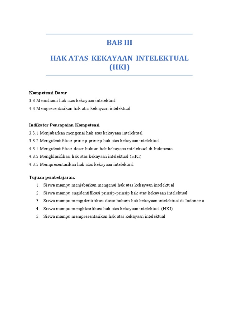 3.320atas20intelektual (Hki) | PDF
