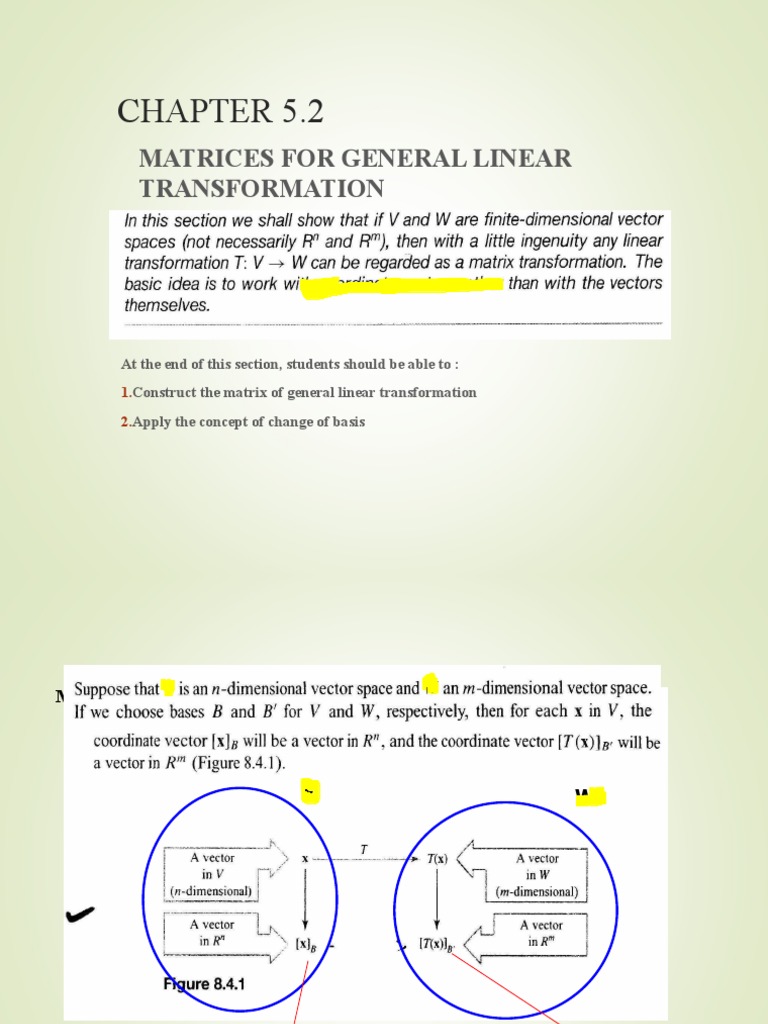 5.2 Linear Transformation | PDF | Linear Map | Matrix (Mathematics)