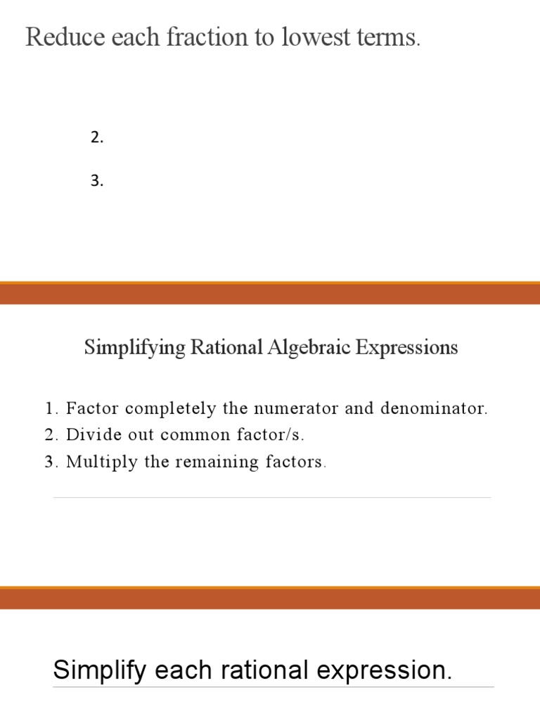 Simplifying Rational Algebraic Expressions | PDF
