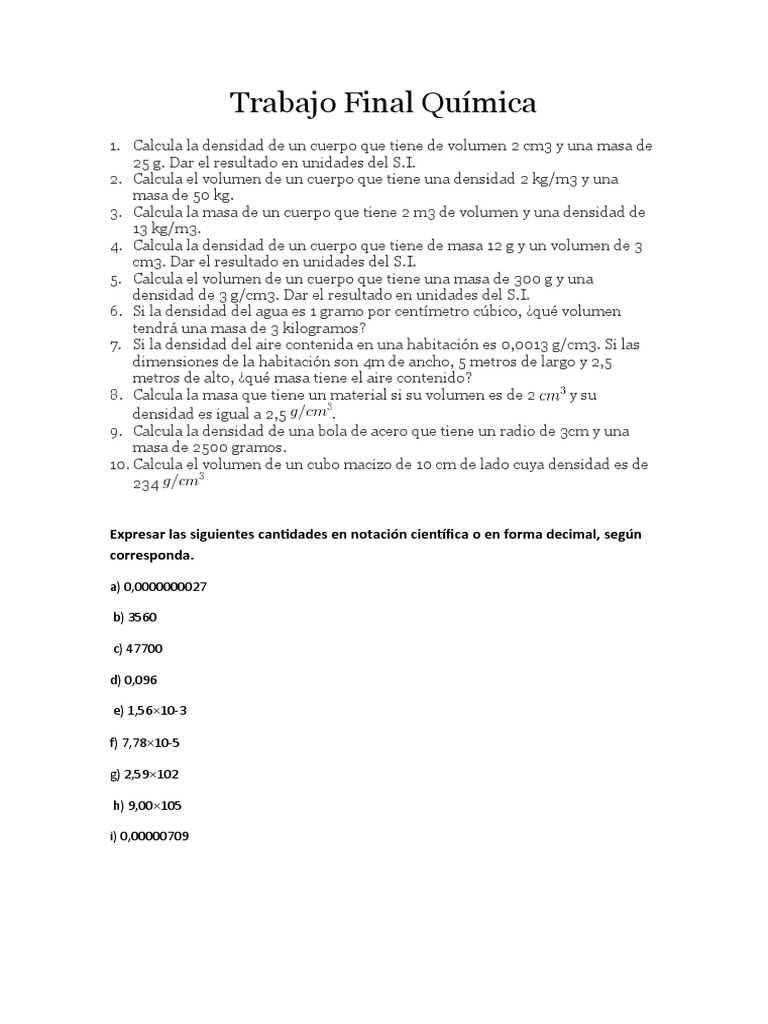 Trabajo Final Quimica | PDF