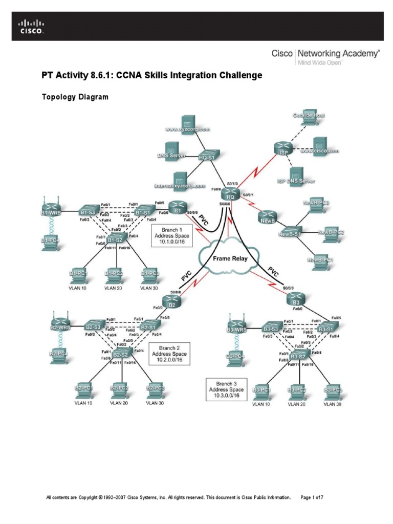 Activity - 8 6 1 | PDF | Router (Computing) | Ip Address