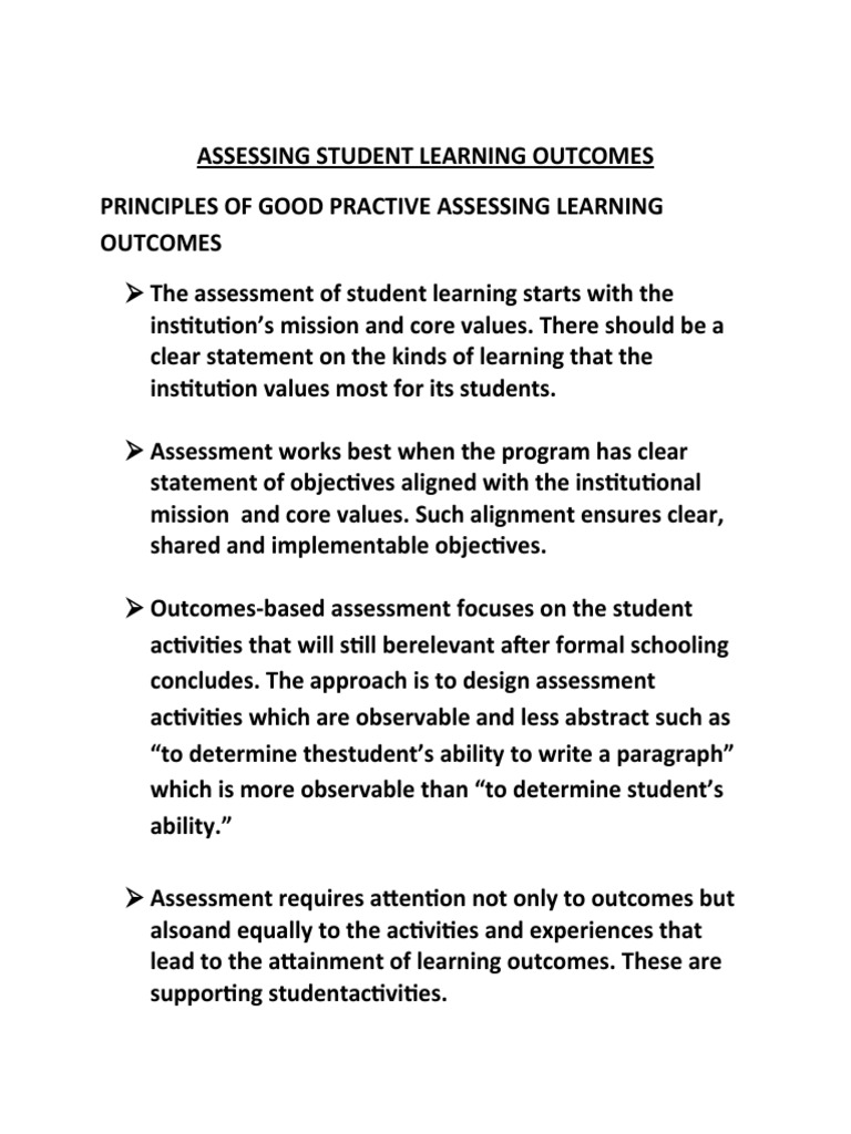 Assessing Student Learning Outcomes | PDF | Rubric (Academic ...