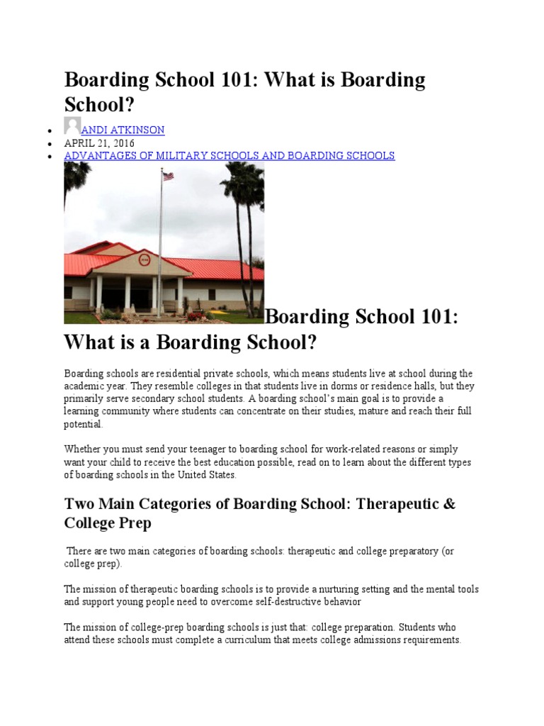 Boarding School 101 | PDF | Schools | Boarding School