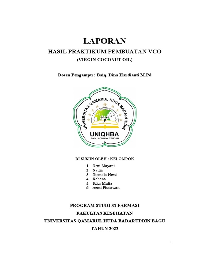 Laporan Hasil Praktikum Pembuatan Vco | PDF