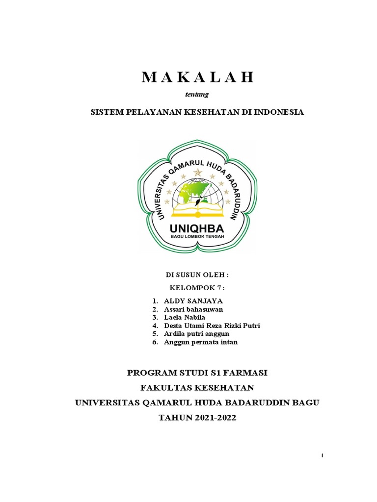 Makalah Sistem Pelayanan Kesehatan Di Indonesia | PDF | Pengembangan Diri | Kesehatan Holistik