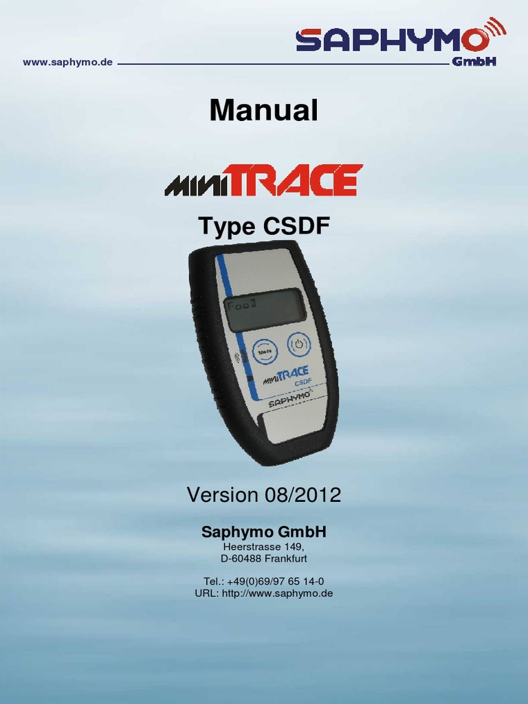 MiniTRACE CSDF Instruction Manual | PDF | Radioactive Contamination | Nuclear Technology