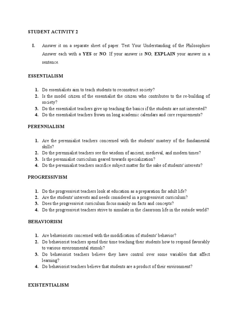 Student Activity 2 | PDF | Teachers | Behaviorism