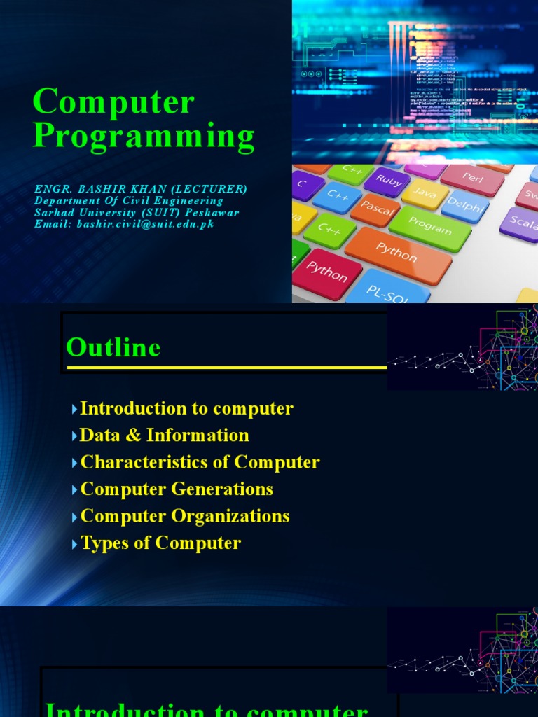 An Introduction to Computer Programming: Outlining Key Concepts of Data, Computers, and Their ...
