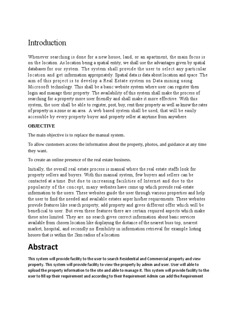 Real Estate Managment System | PDF | World Wide Web | Internet & Web