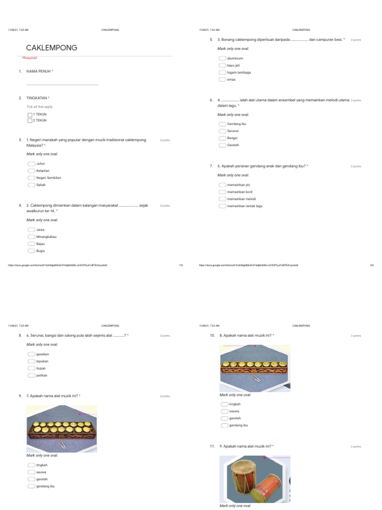 CAKLEMPONG - Google Forms | PDF