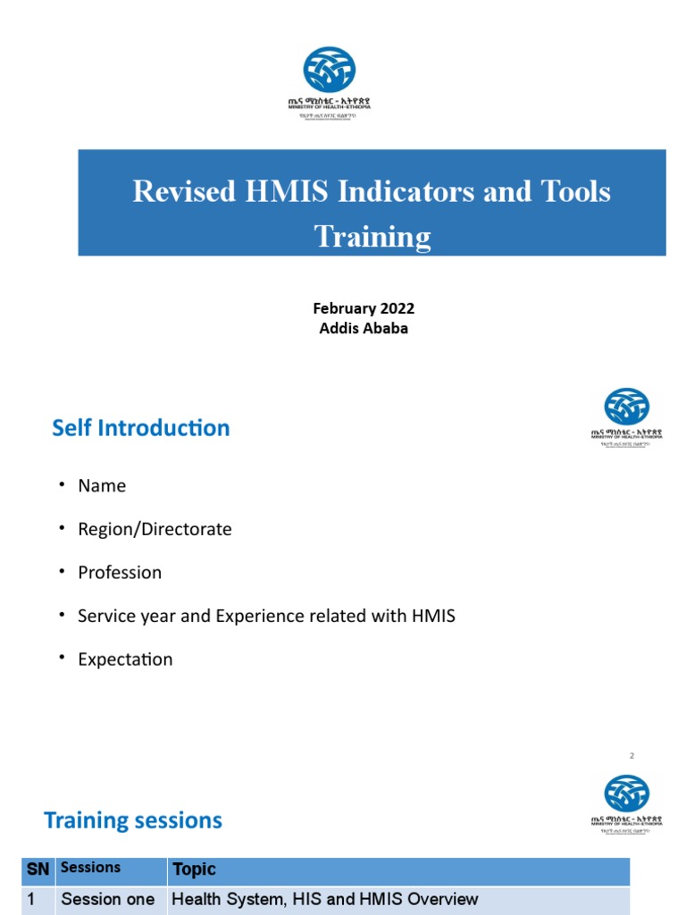 Revised HMIS Indicators - Tools Training PPT - Final | PDF | Medical ...