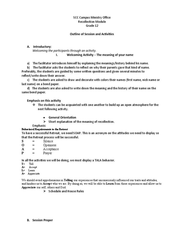 Recollection Module SHS Final | PDF