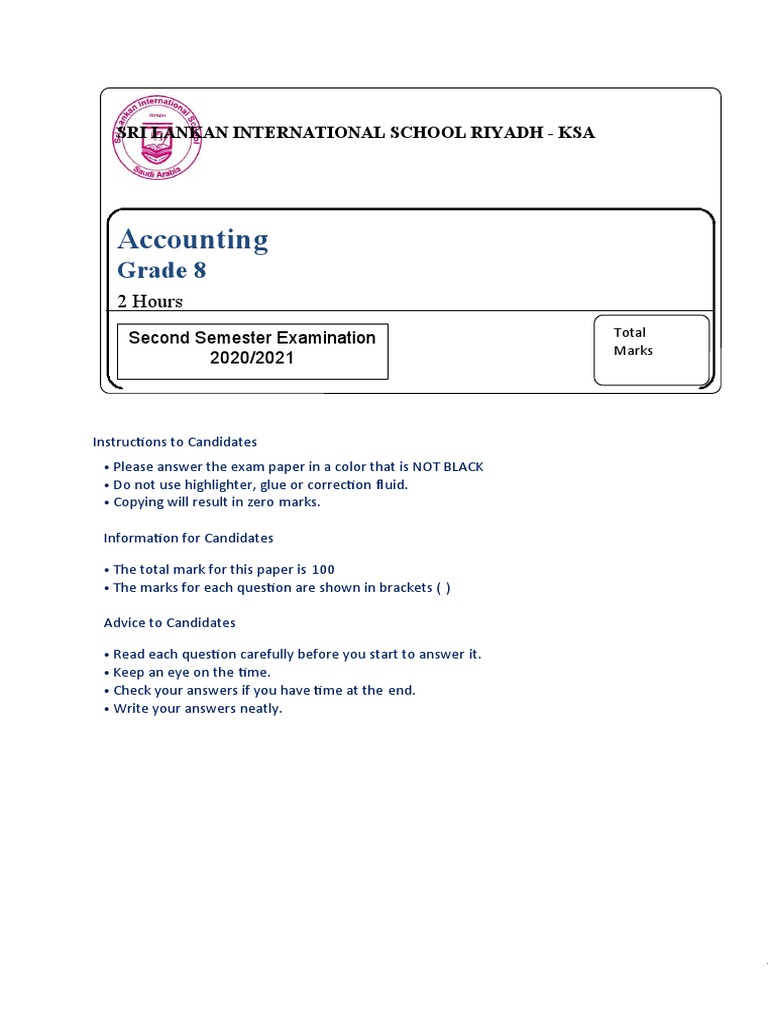 Accounting Grade 8 | PDF | Debits And Credits | Bookkeeping