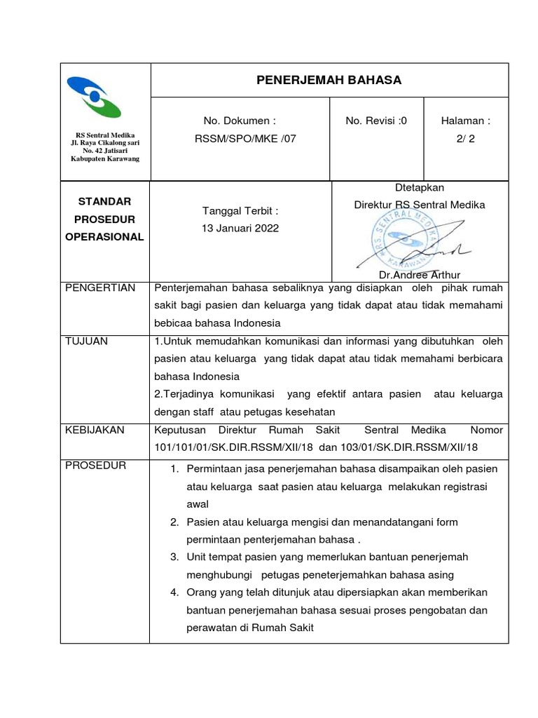 43 SPO Penerjemah Bahasa | PDF