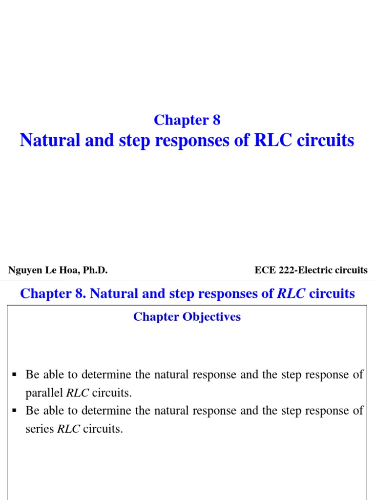 Chapter 8 - Responses of RLC Circuits - NLHoa | PDF | Damping ...