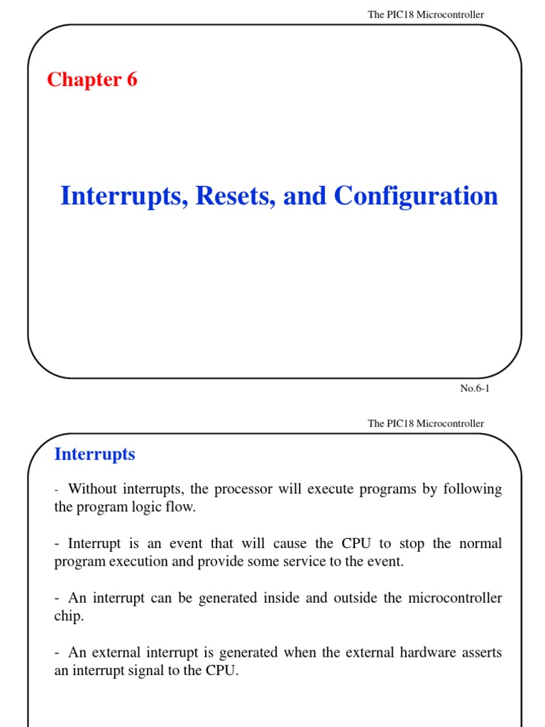 Chapter 6 - Lecture 9 - Interrupt - Reset | PDF | Central Processing Unit | Microcontroller