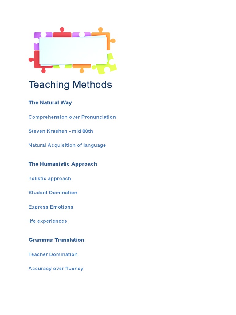 Overview of Language Teaching Methods | PDF