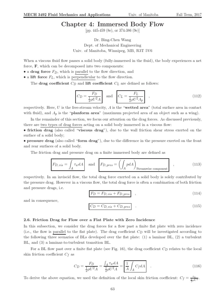 Forces On Immersed Bodies | PDF | Drag (Physics) | Fluid Dynamics