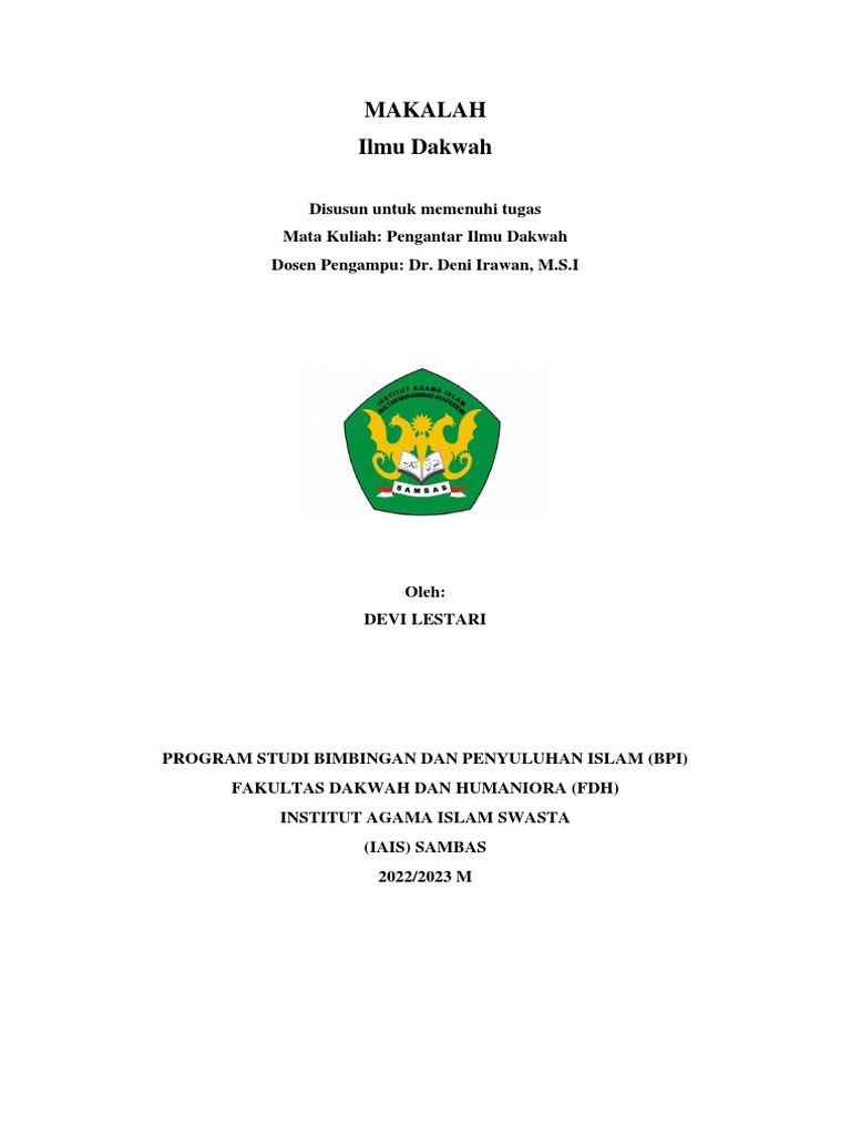 Makalah Ilmu Dakwah | PDF