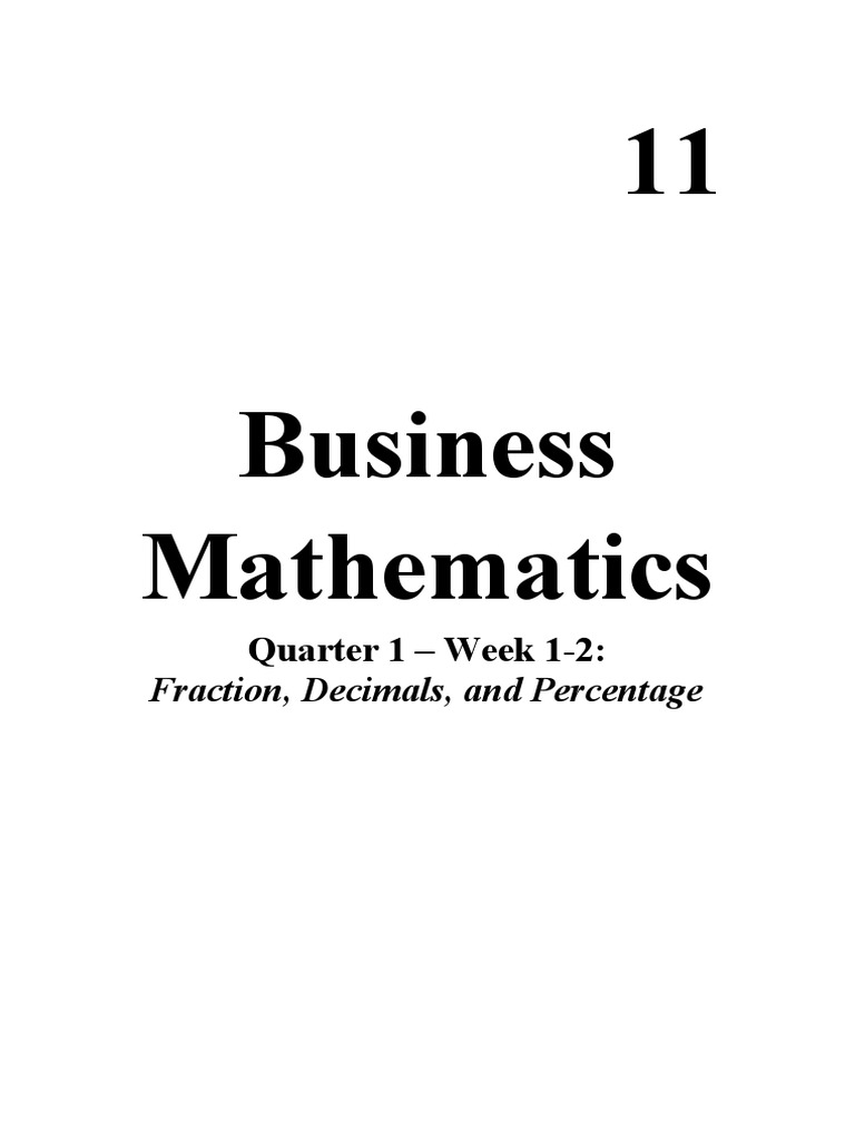 Business Mathematics (Module 1) | PDF