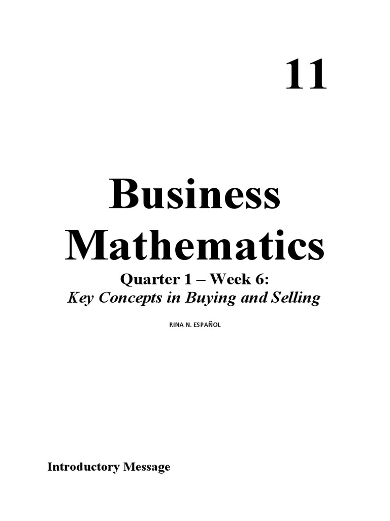 Business Mathematics (Module 3) | PDF | Gross Margin | Business Economics