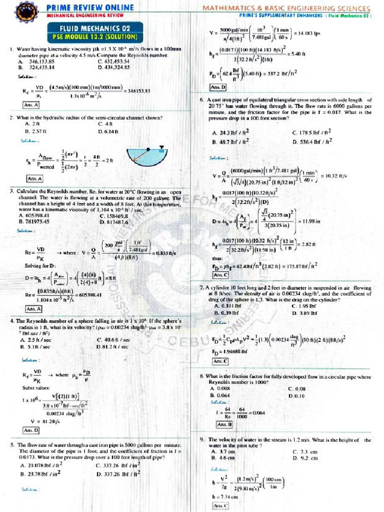 Fluid Mechanics 02 | PDF | Reynolds Number | Fluid Dynamics Fluid Mechanics 02 | PDF | Reynolds Number | Fluid Dynamics