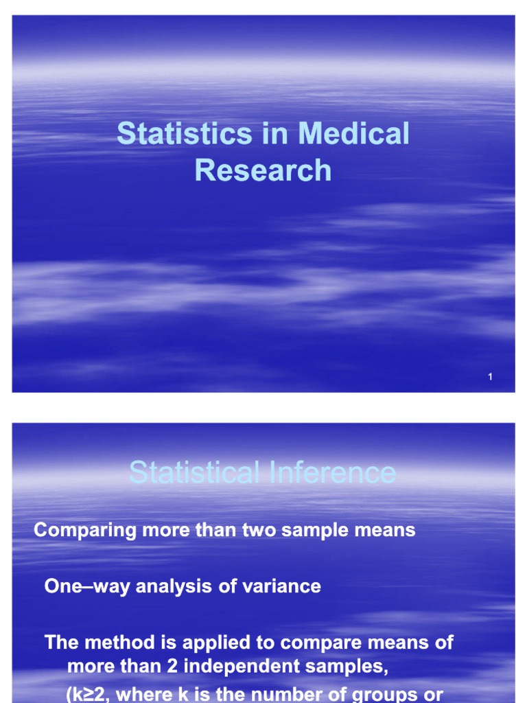 Statistics in Medical Statistics in Medical Research Research | PDF ...