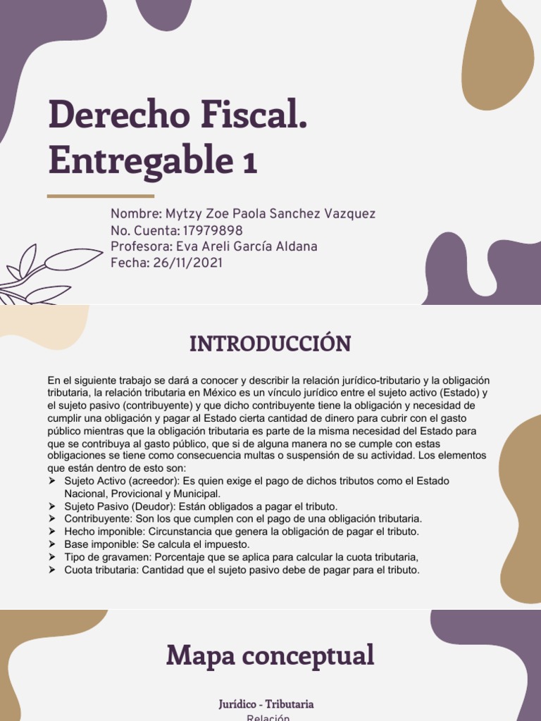 Derecho Fiscal. Entregable 1 | PDF | Economias | Gobierno