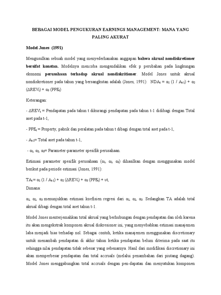 Rumus Akurat Revisi Manajemen Laba | PDF