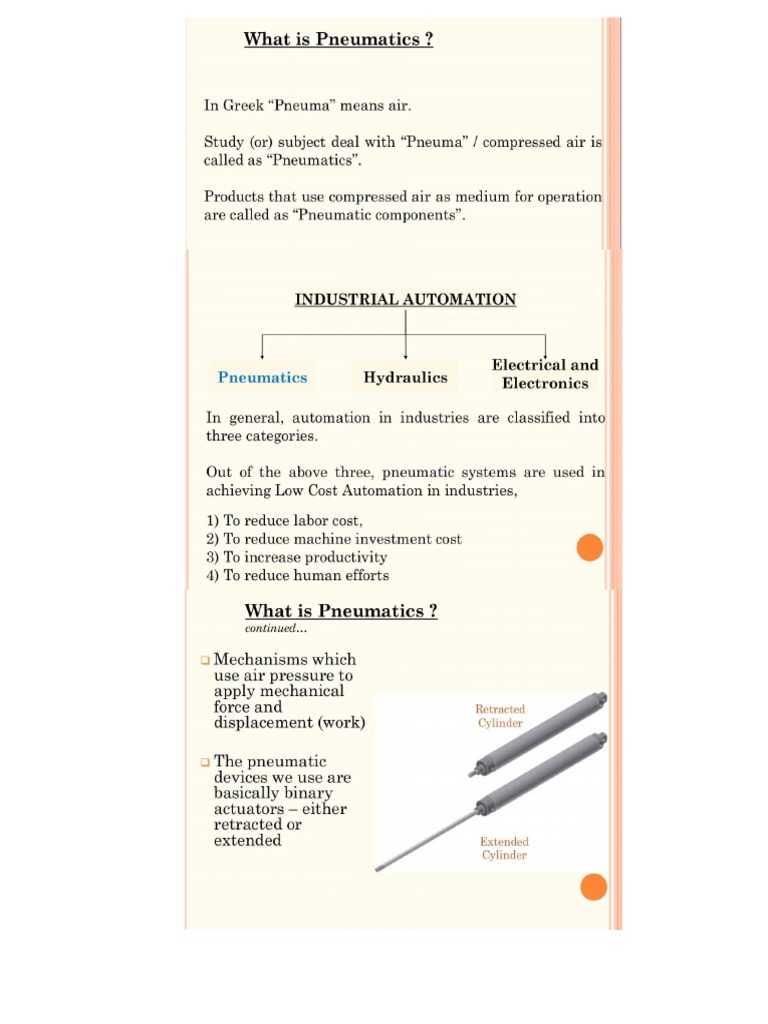 Pneumatic Working Elements and Applications | PDF | Valve | Pneumatics