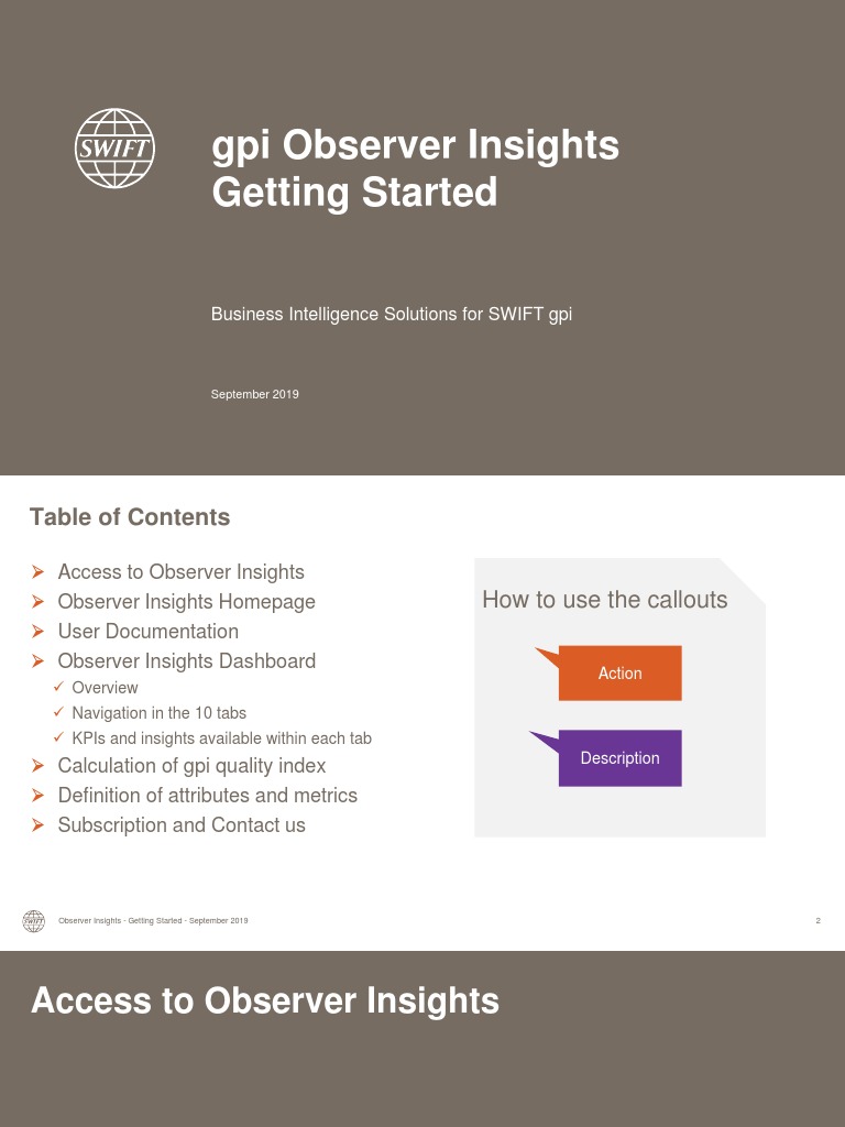 Swift Solutions Observer Insights Getting Started September 2019 | PDF ...