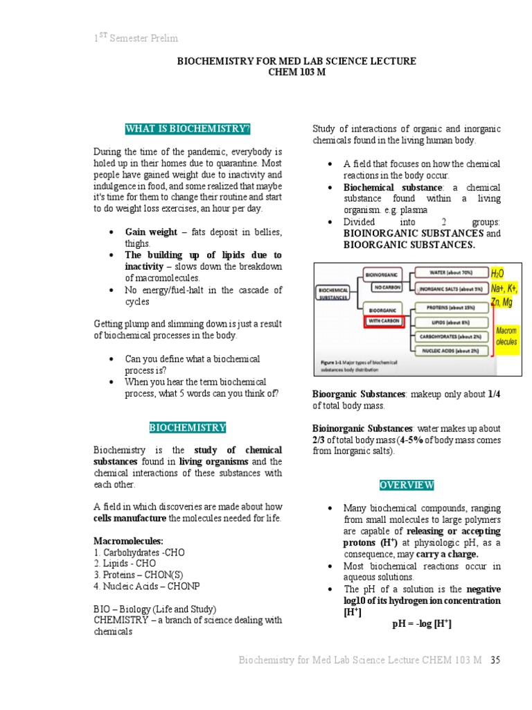 Biochem Lec & Lab Prelims | PDF | Functional Group | Chemical Bond