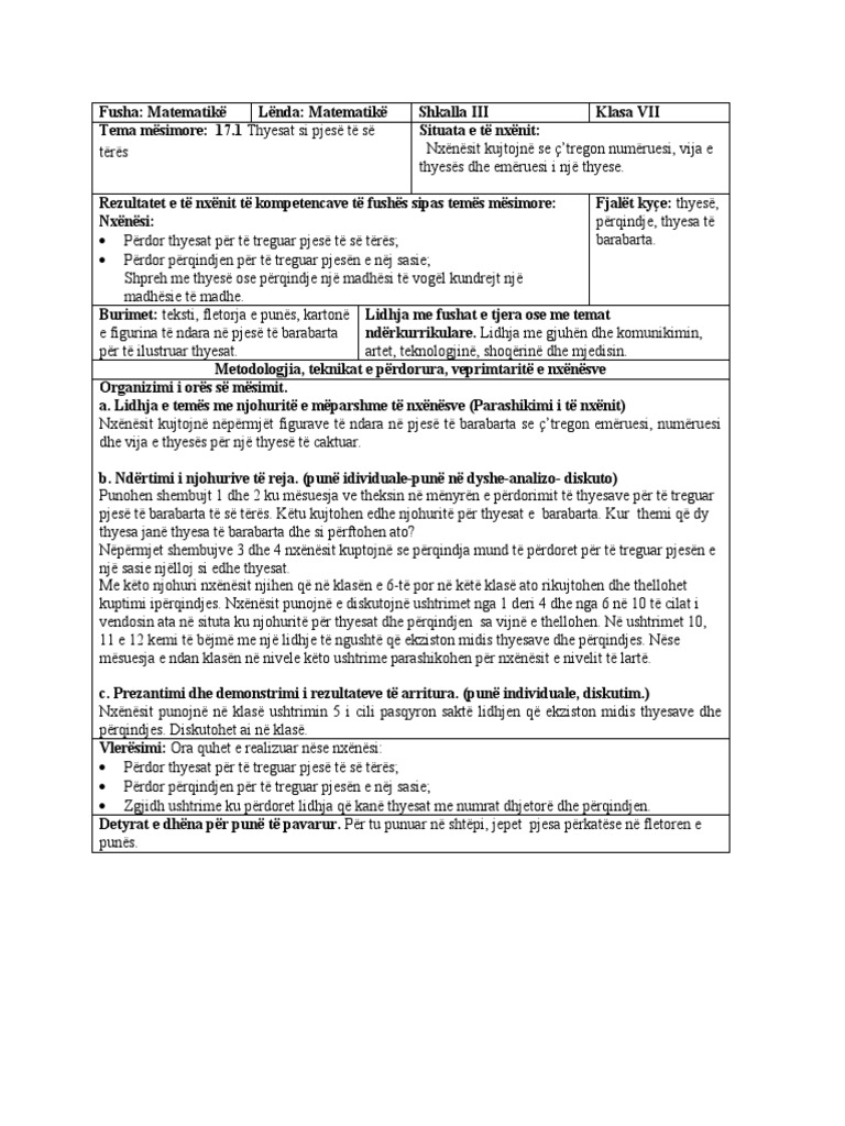 17.1. Thyesat Si Pjese Ê e Se Ê Te Êre Ês | PDF