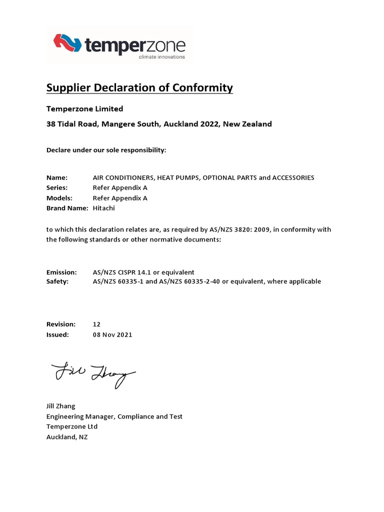 EMC Supplier Declaration Hitachi 0618 | PDF | Building Technology ...