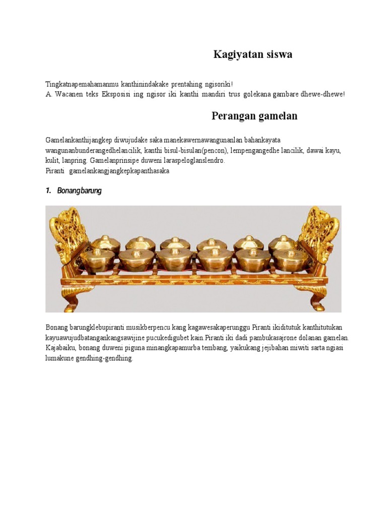 Gamelan: Instrumen Tradisional Jawa | PDF