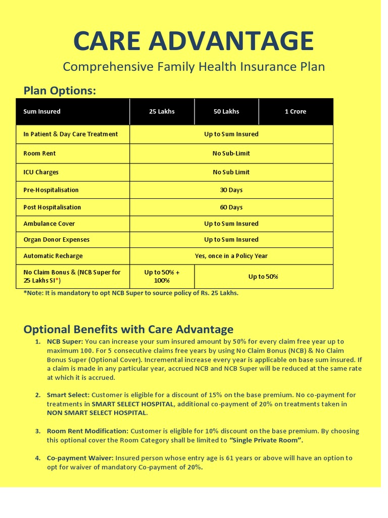 Care Advantage Health Insurance Plan | PDF | Insurance | Health Care