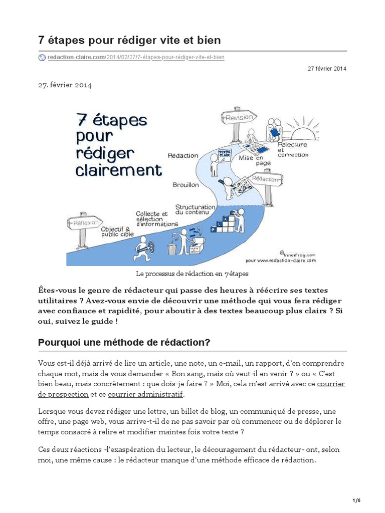 Rédiger vite et bien en 7 étapes | PDF | Méthodes d'apprentissage ...