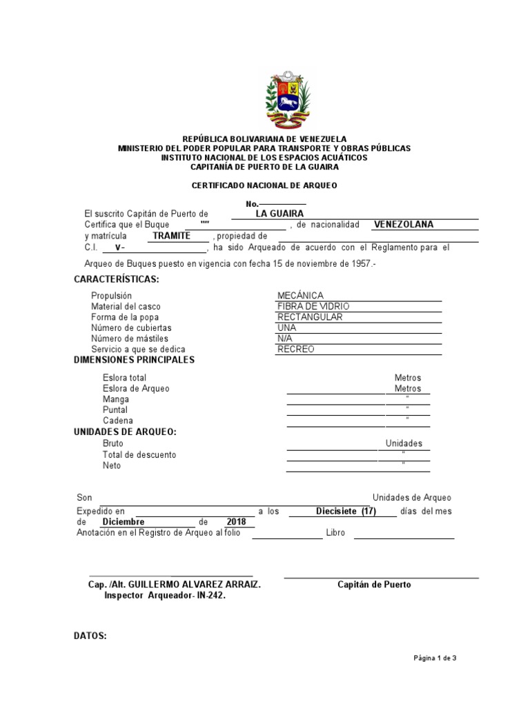 Formato Arqueo Menores | PDF | Embarcación | Envío