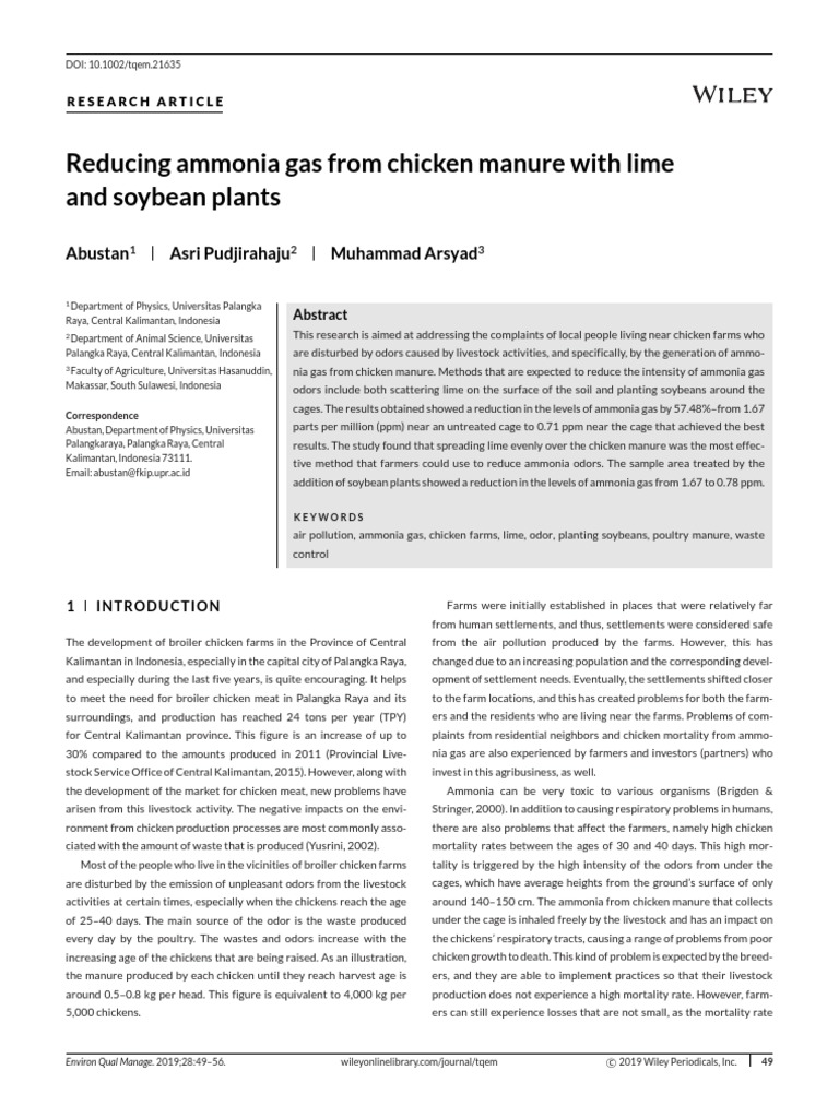 Ammonia Burn On Poultry | Download Free PDF | Soil | Ammonia