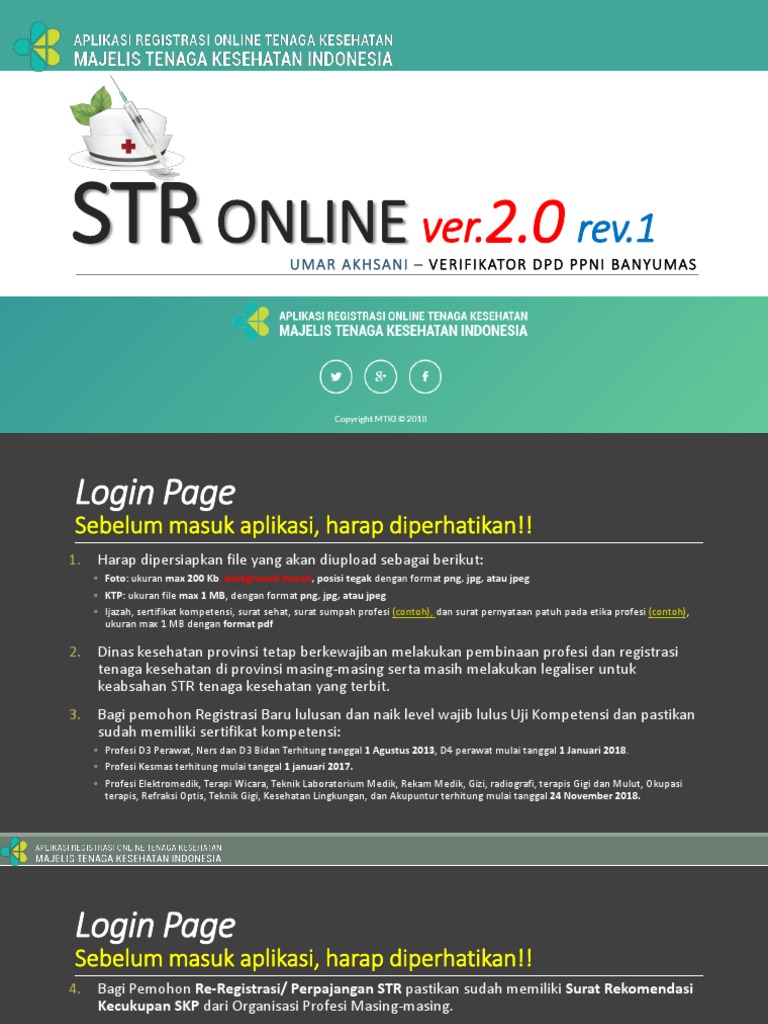 Panduan Registrasi STR Online 2.0 | PDF