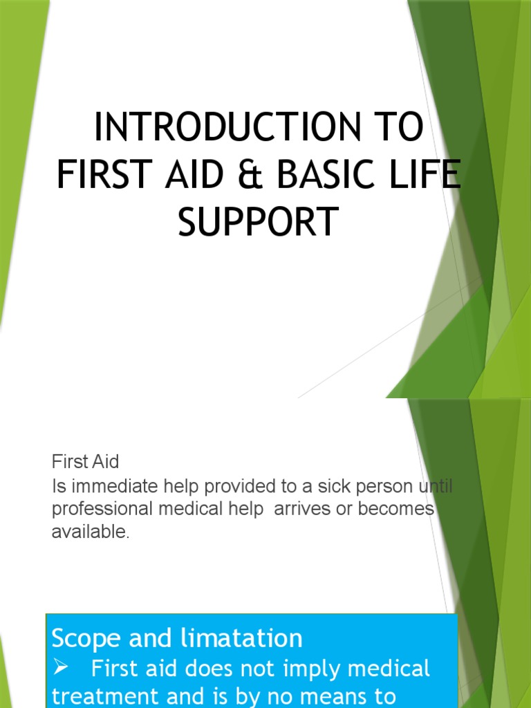 Introduction To First Aid & Basic Life Support | PDF | Cardiopulmonary Resuscitation | Medical ...