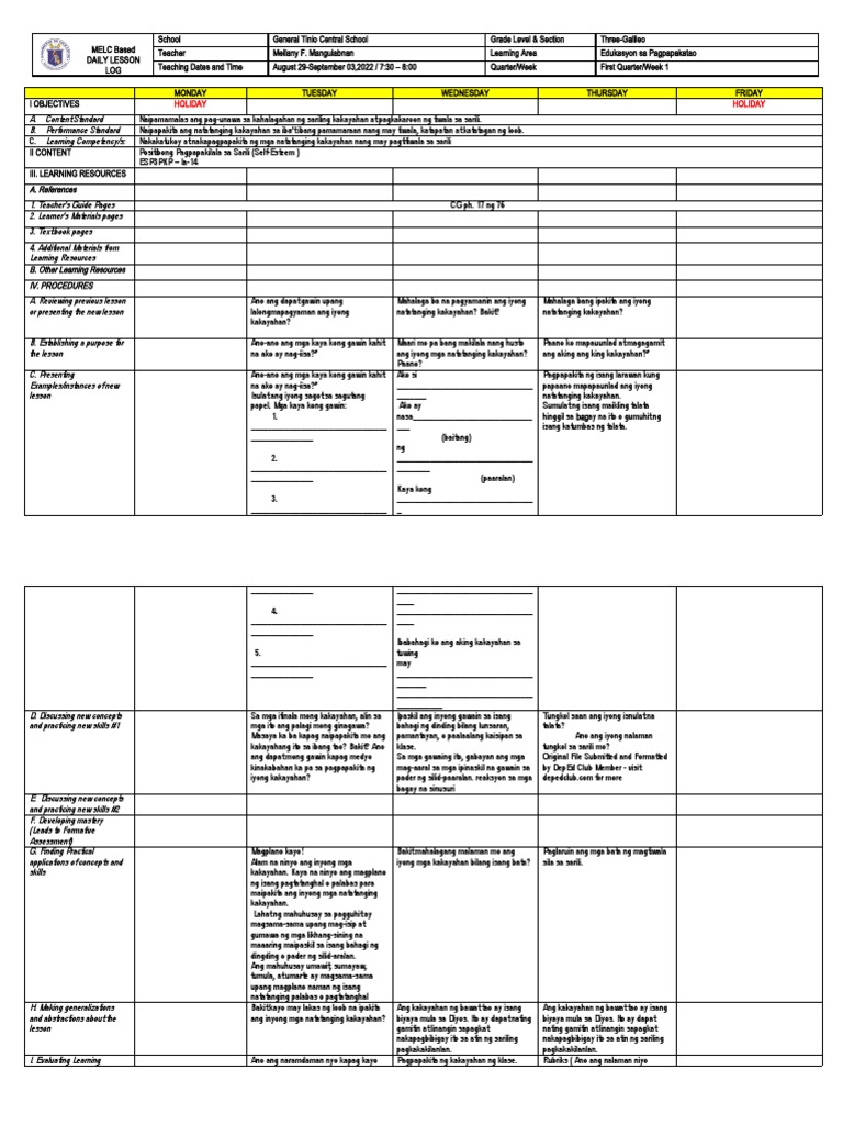 Grade 3 DLL Q1 W1 | PDF