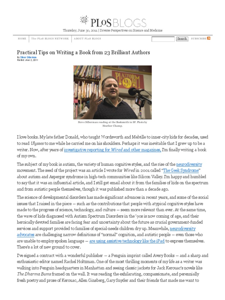 Practical Tips On Writing A Book From 23 Brilliant Authors NeuroTribes ...