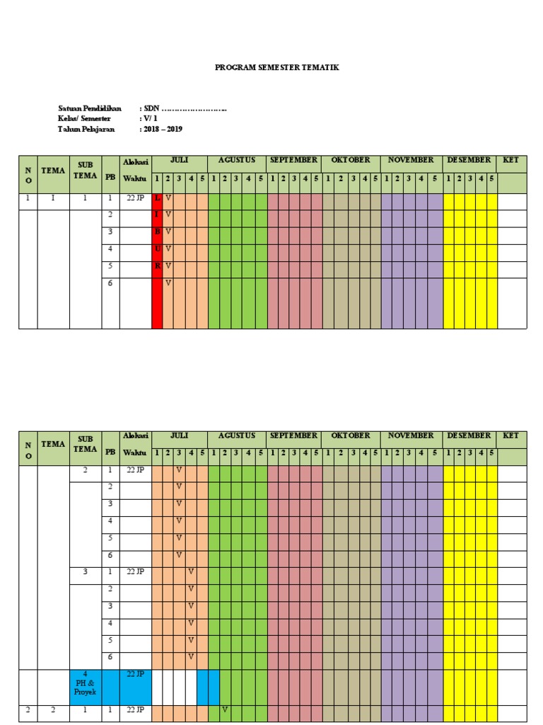 Contoh Program Semester | PDF