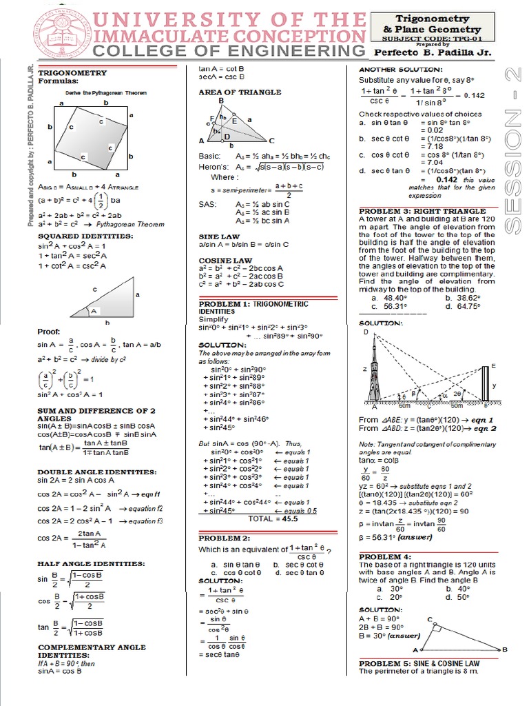 Module 2 Plane Geometry And Trigonometry Pdf