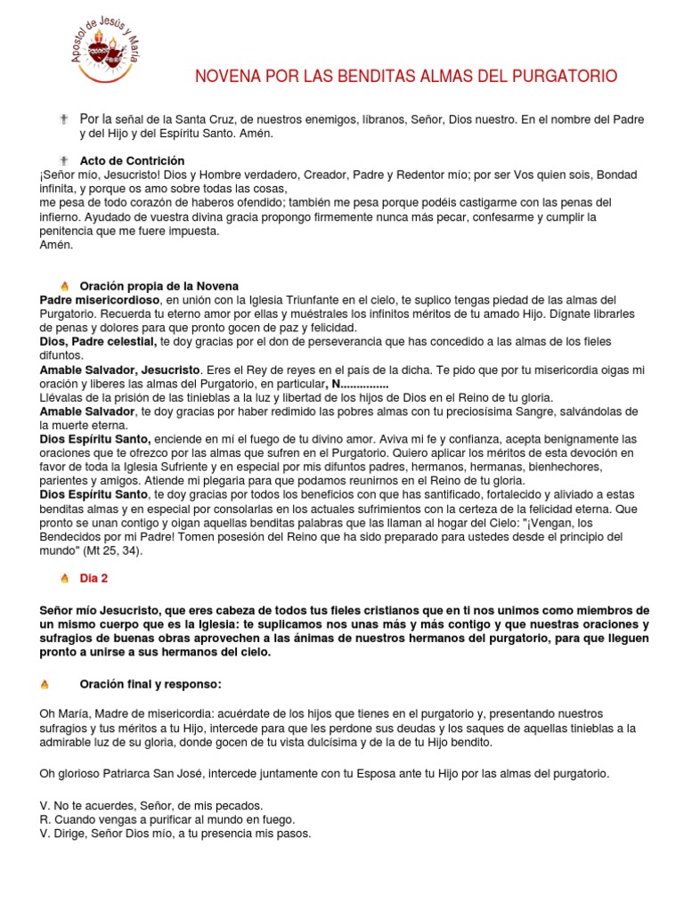 2 Novena Por Las Benditas Almas Del Purgatorio | PDF | Purgatorio | Oración