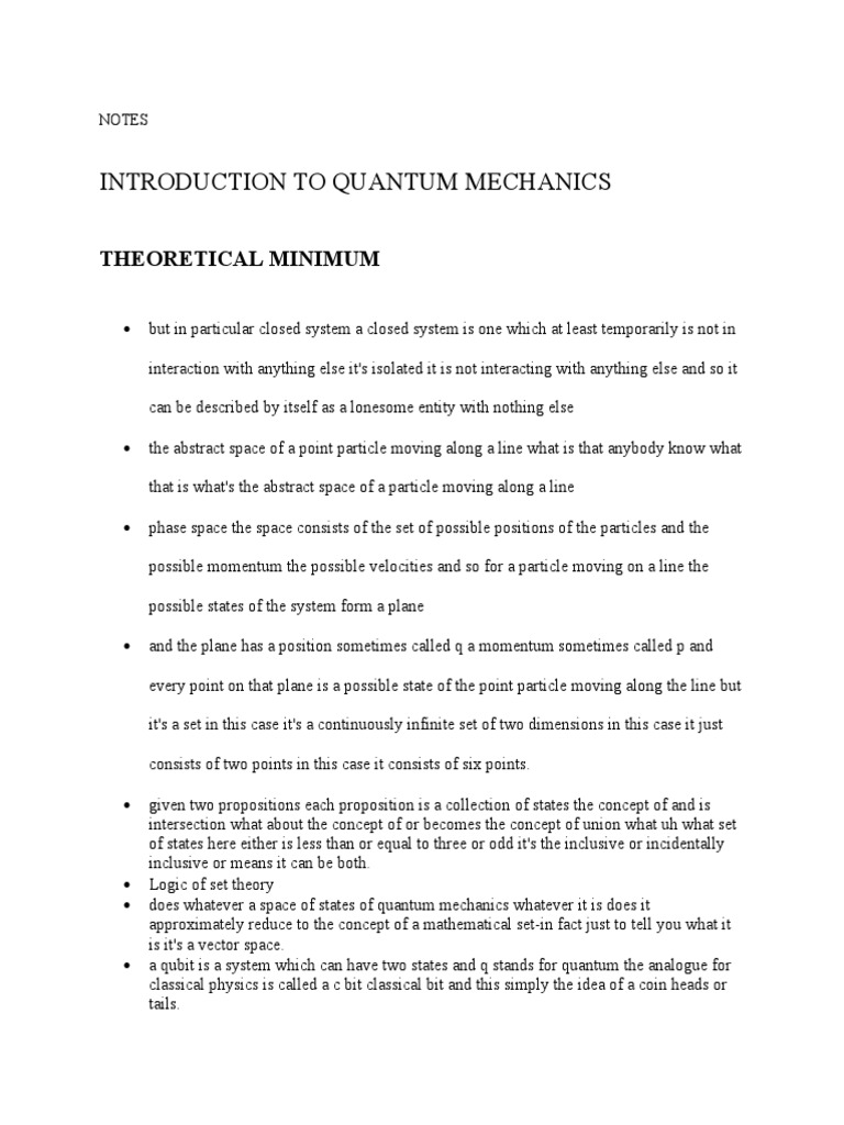 Introduction To Quantum Mechanics | PDF | Quantum Mechanics | Space