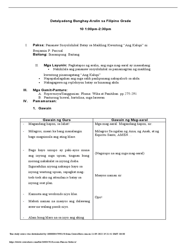 Lesson - Plan Sosyolohikal Na Dulog | PDF