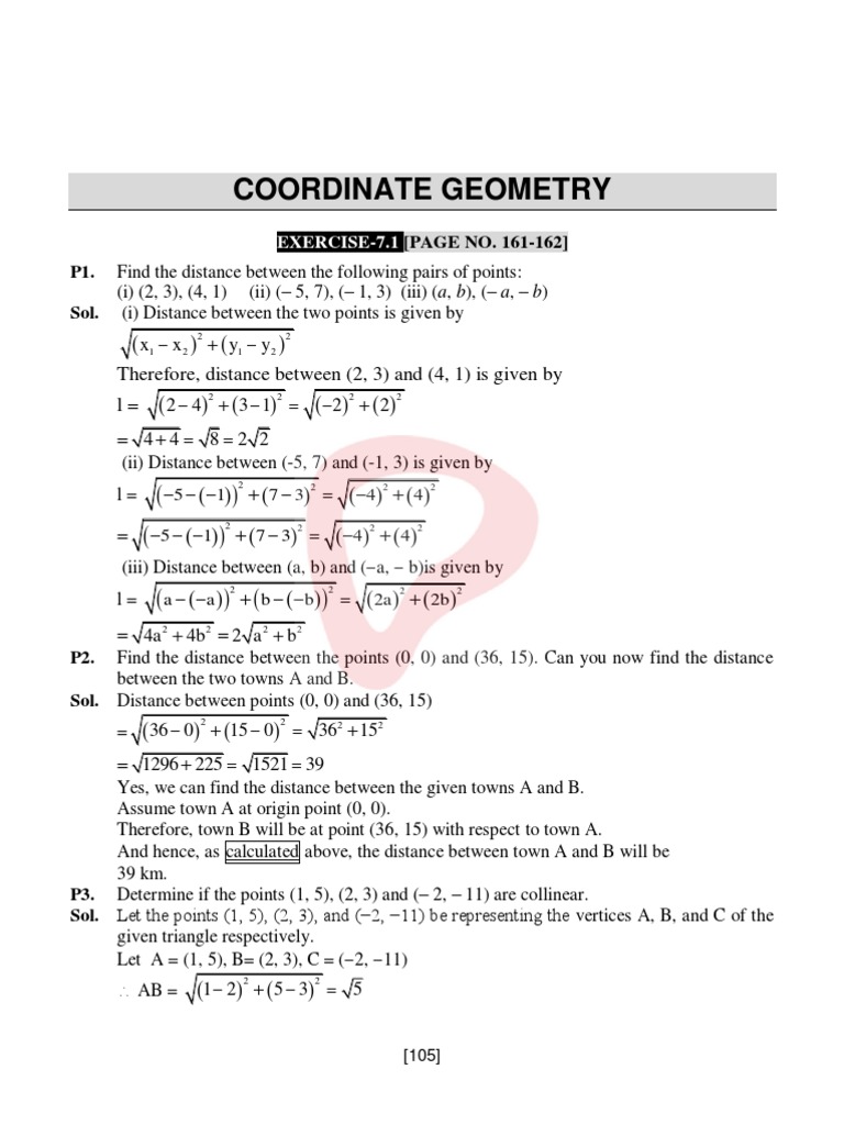Coordinate Geometry Solutions | PDF | Triangle | Area